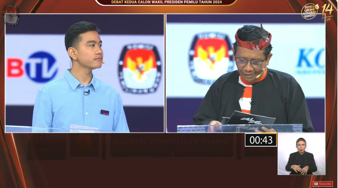 Gibran Melenceng dari Tema Debat Cawapres, Begini Respon Mahfud MD ...